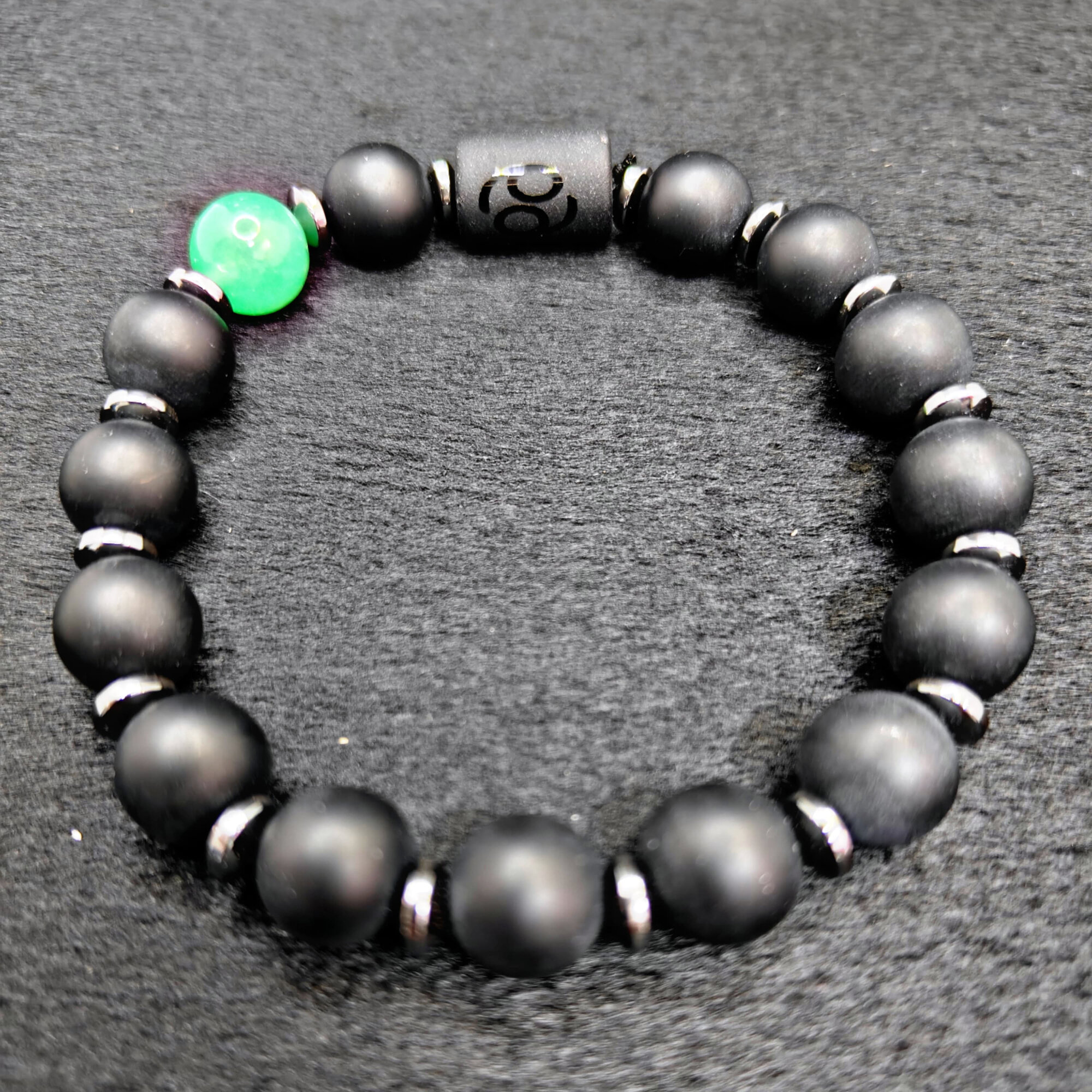 Браслет, гематит, шунгит, оникс