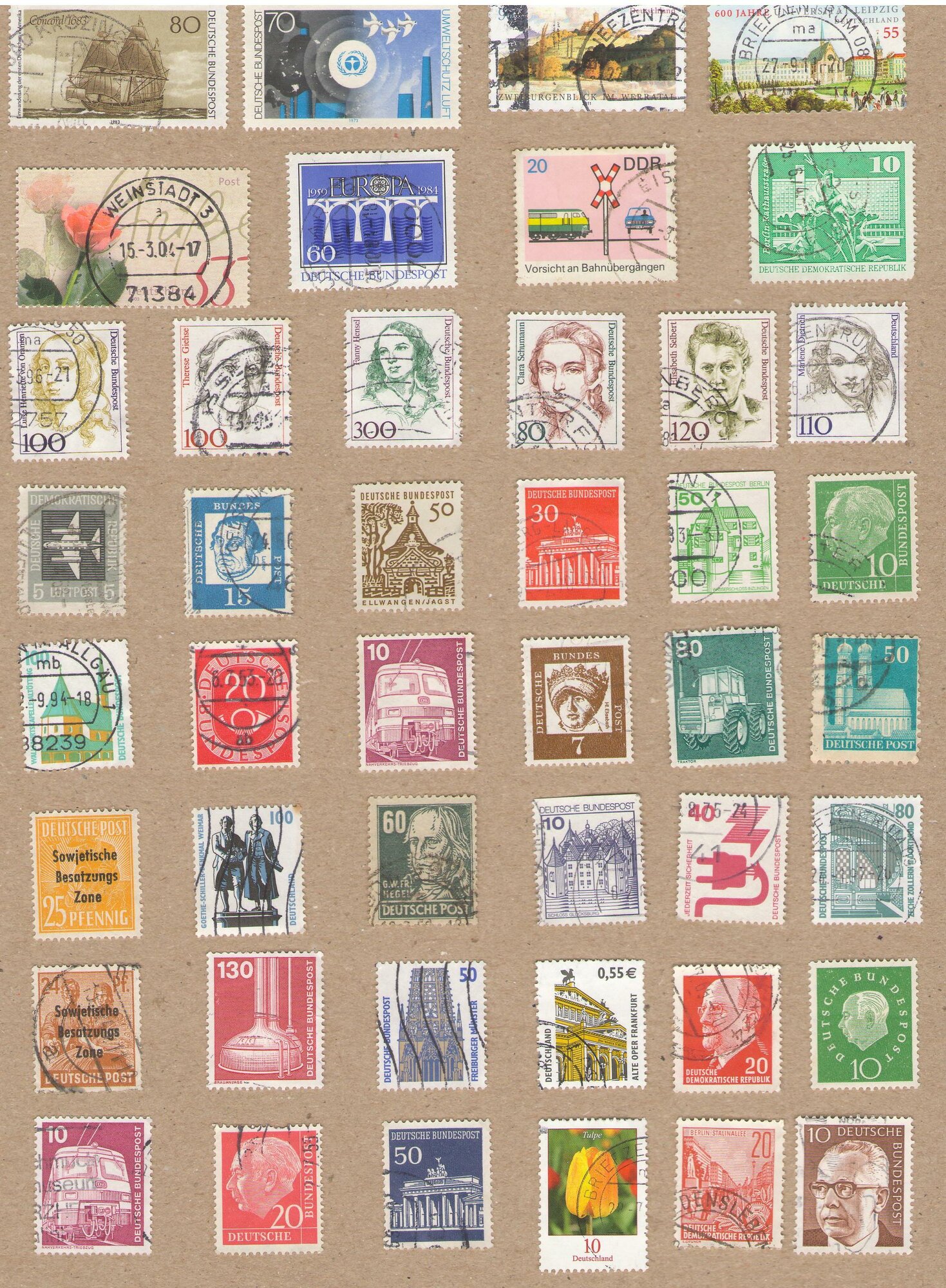 Набор почтовых марок Германии №45, 44 шт, гашёные. В хорошем состоянии.