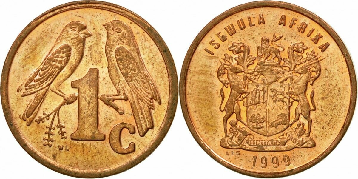 ЮАР 1 цент, 1997-2000 XF