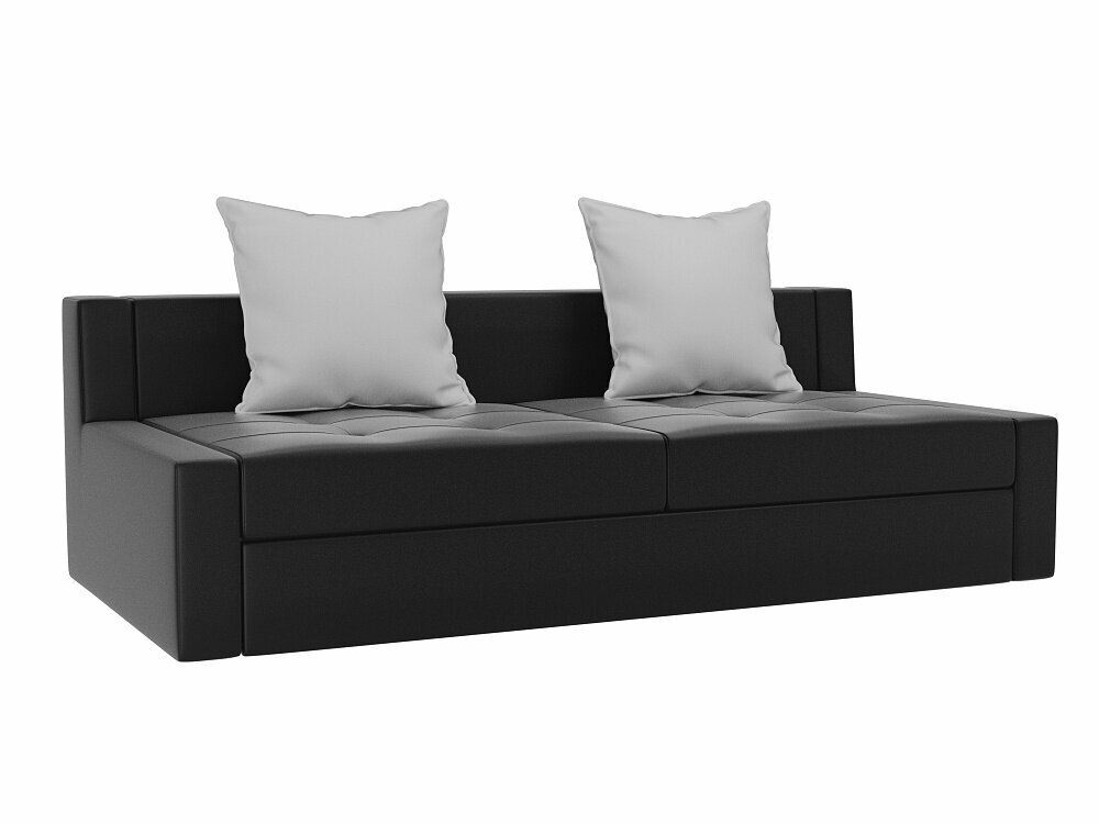 Прямой диван Мартин 2 Черно-Белый Экокожа, дельфин, 178х99х75 см