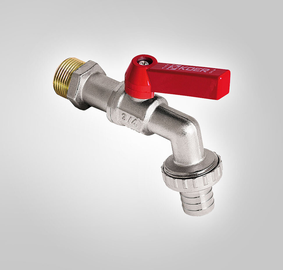 Кран шаровой водоразборный со штуцером 1/2" ручка KOER (KR.251)