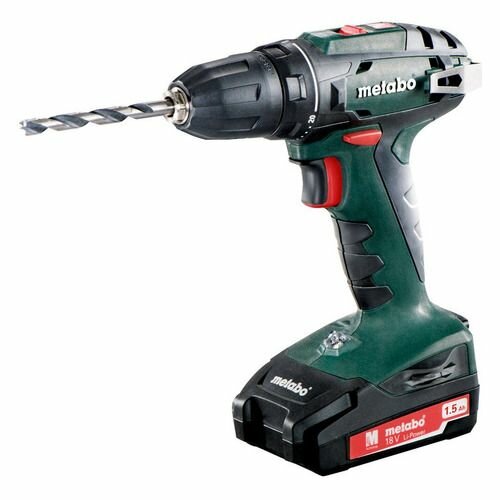 Дрель-шуруповерт METABO BS 18, 1.5Ач, с двумя аккумуляторами [602207550]