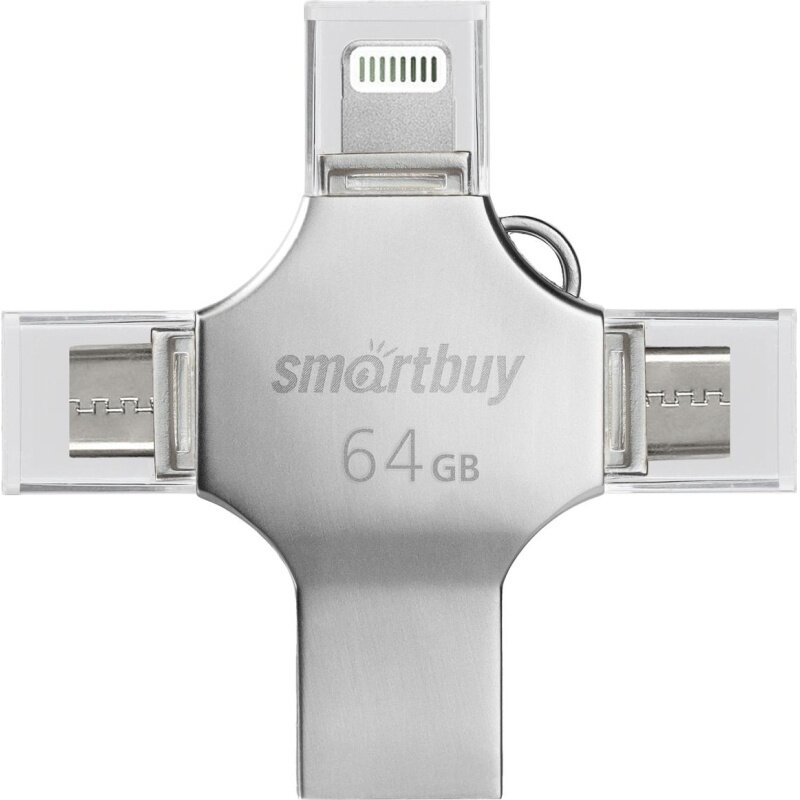 Флешка SmartBuy "Quad", металл, UFD 3.0, 64 Гб (SB064GBMC15)