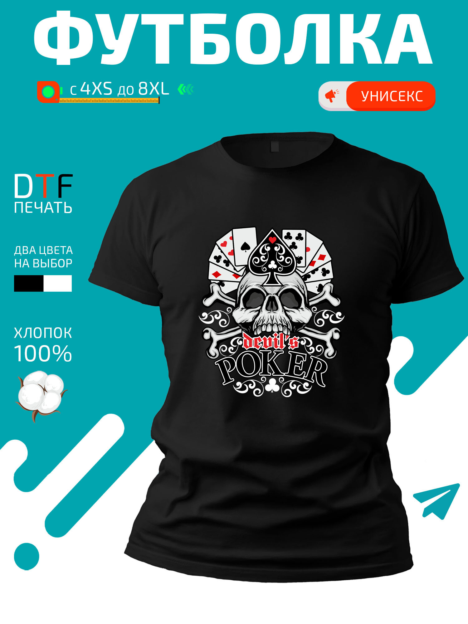 Футболка Череп Poker