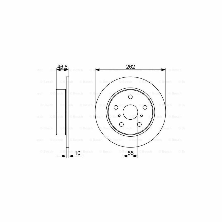 Диск тормозной задний Bosch 0986479V55, для а/м Geely