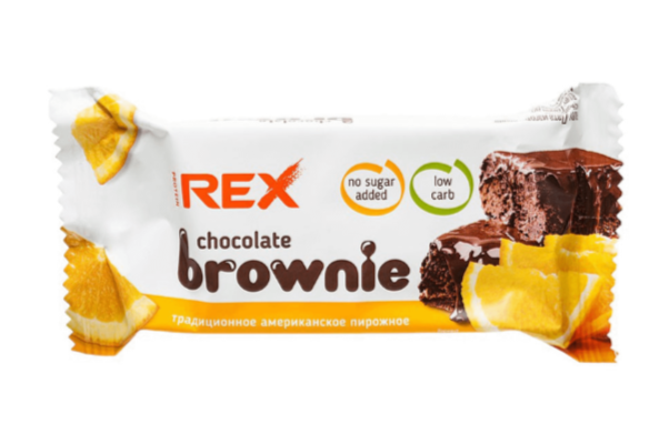 Пирожное Proteinrex Брауни, протеиновое Апельсиновое, 50 гр