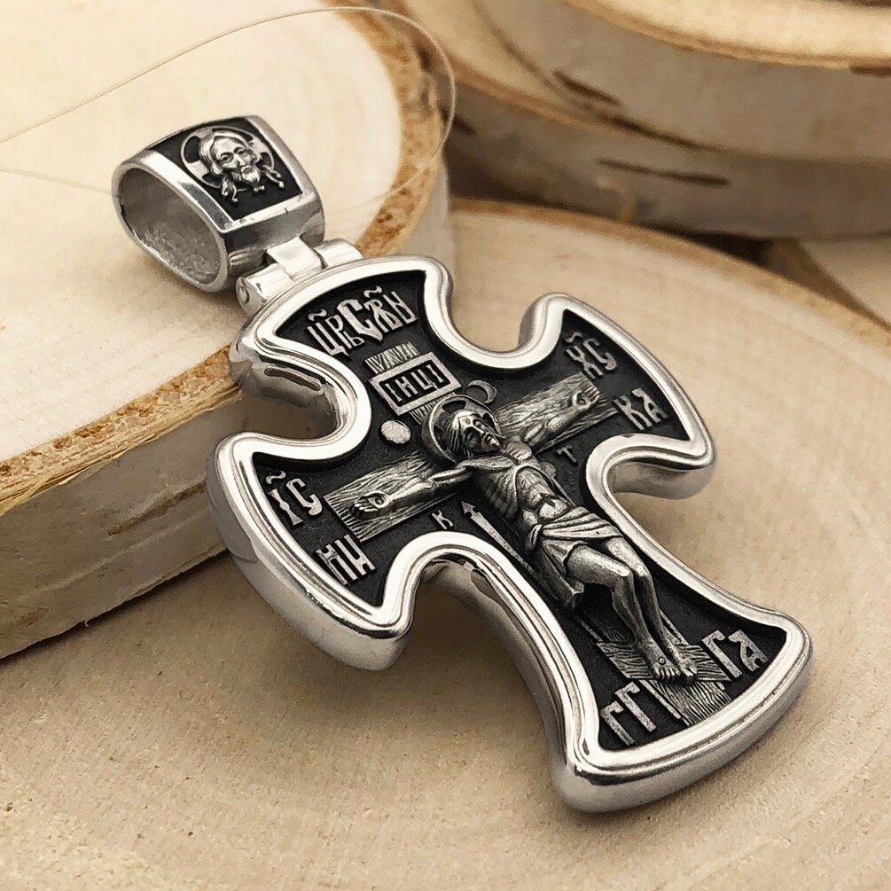 Крестик, серебро, 925 проба, чернение, оксидирование