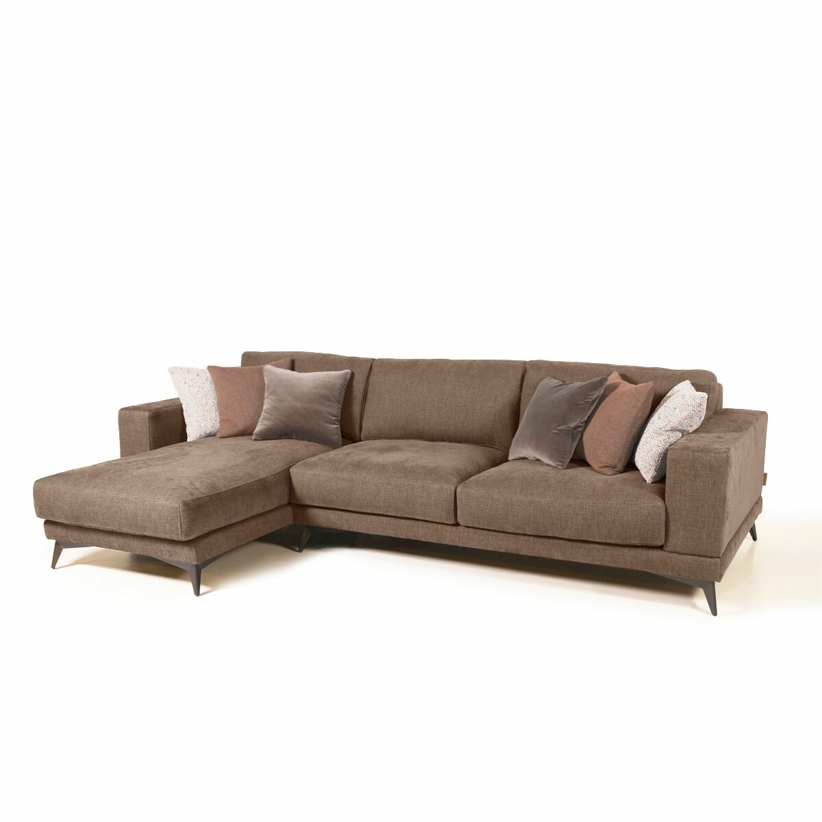 Диван Бергамо левый с оттоманкой в премиальном велюре 3,1м/09