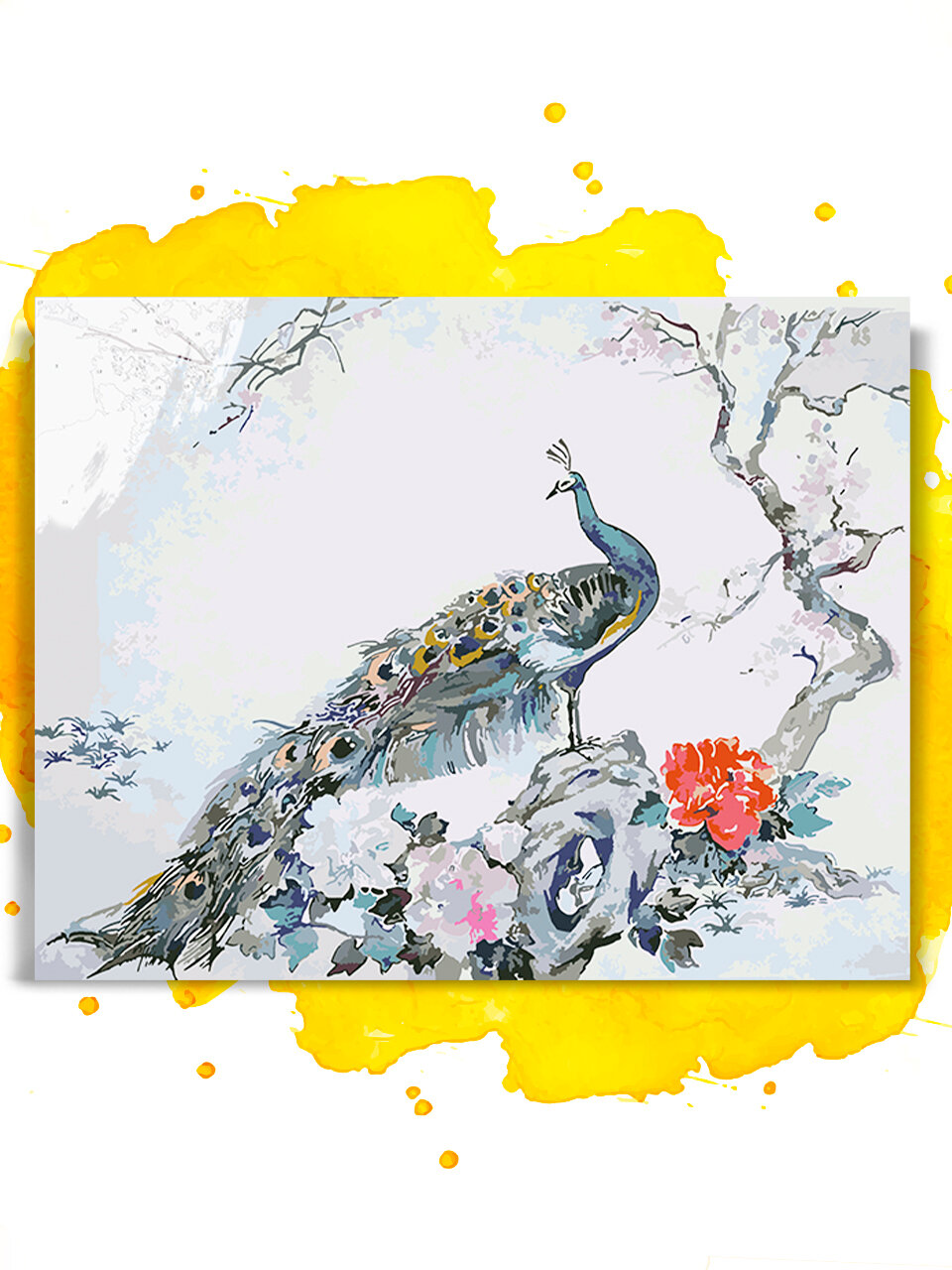 Картина по номерам на холсте Павлин Восток, 40 х 50 см