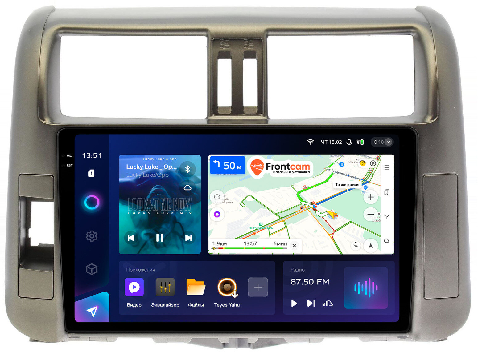 Штатная магнитола Teyes CC3 2K 6/128 9.5" RM-9005 Toyota Land Cruiser Prado 150 2009-2013 (авто с усилителем) Android 10 (4G-SIM, DSP, QLed)