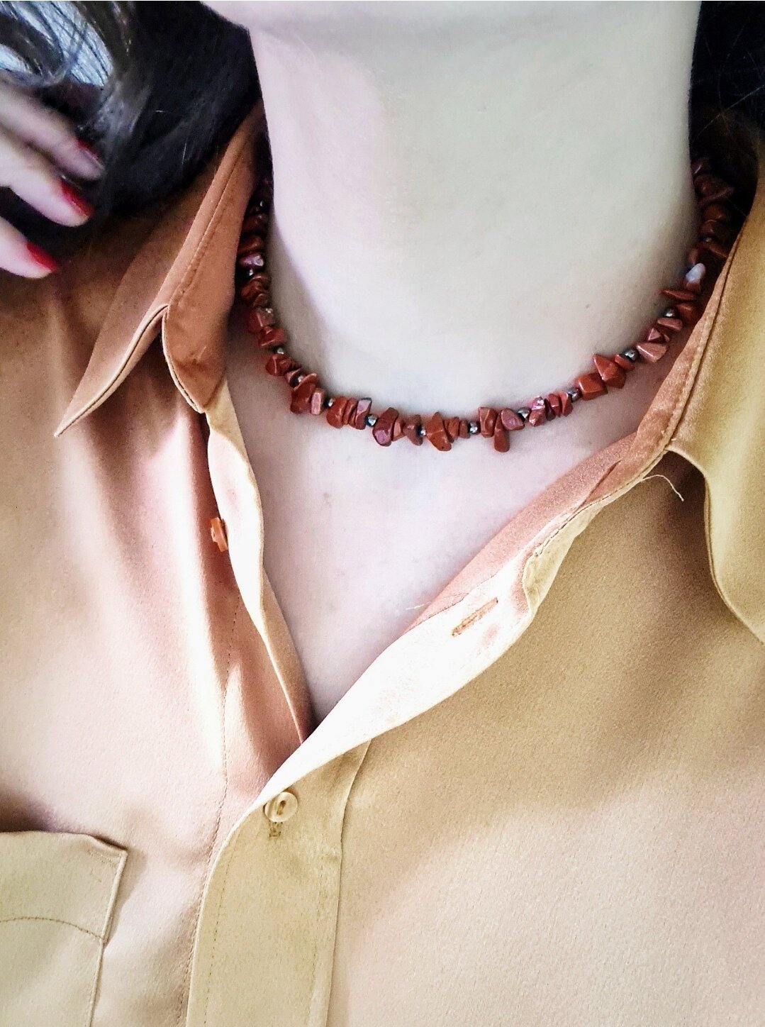 Чокер ENJOY Украшения из камней, бычий глаз, тигровый глаз