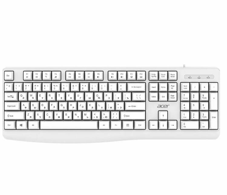 Клавиатура ACER OKW301 (ZL. KBDCC.01B), белый