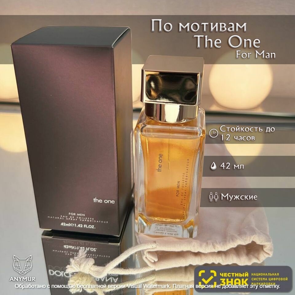 Парфюмерная вода "The One For Man" ANYMUR Parfum, Мужские, Миниатюра, (ОАЭ), 42мл