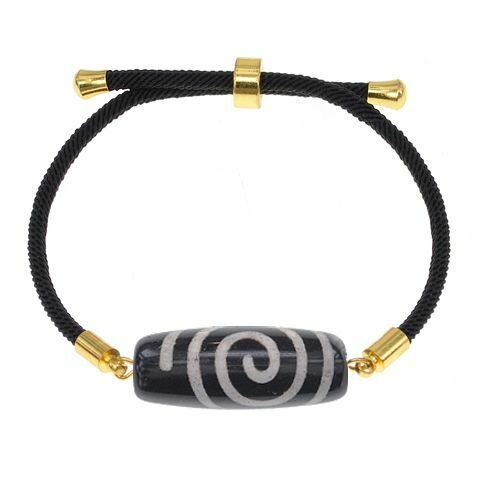 Буддийский браслет с Тибетской Бусиной Дзи Спираль Вселенной, натуральный камень Агат, мужской и женский амулет от сглаза и порчи, талисман на удачу