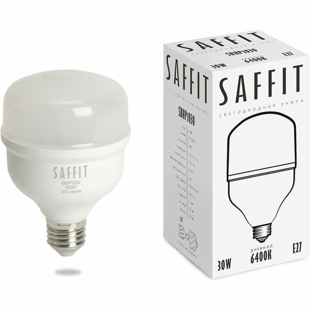 Светодиодная лампа SAFFIT (без переходника) SBHP1030 30W 230V E27-E40 6400K 55091
