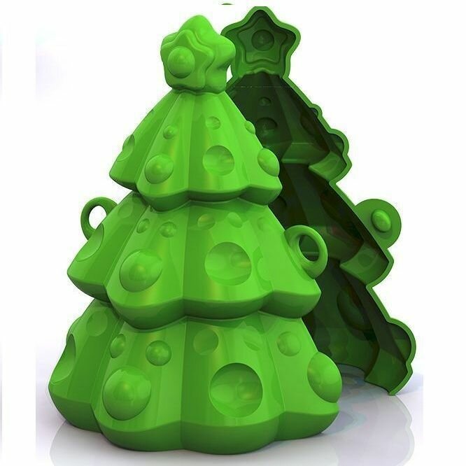 Формочка для снега Нордпласт "Елочка", пластик, для лепки снеговиков, от 3 лет, зеленая, 0,1 кг