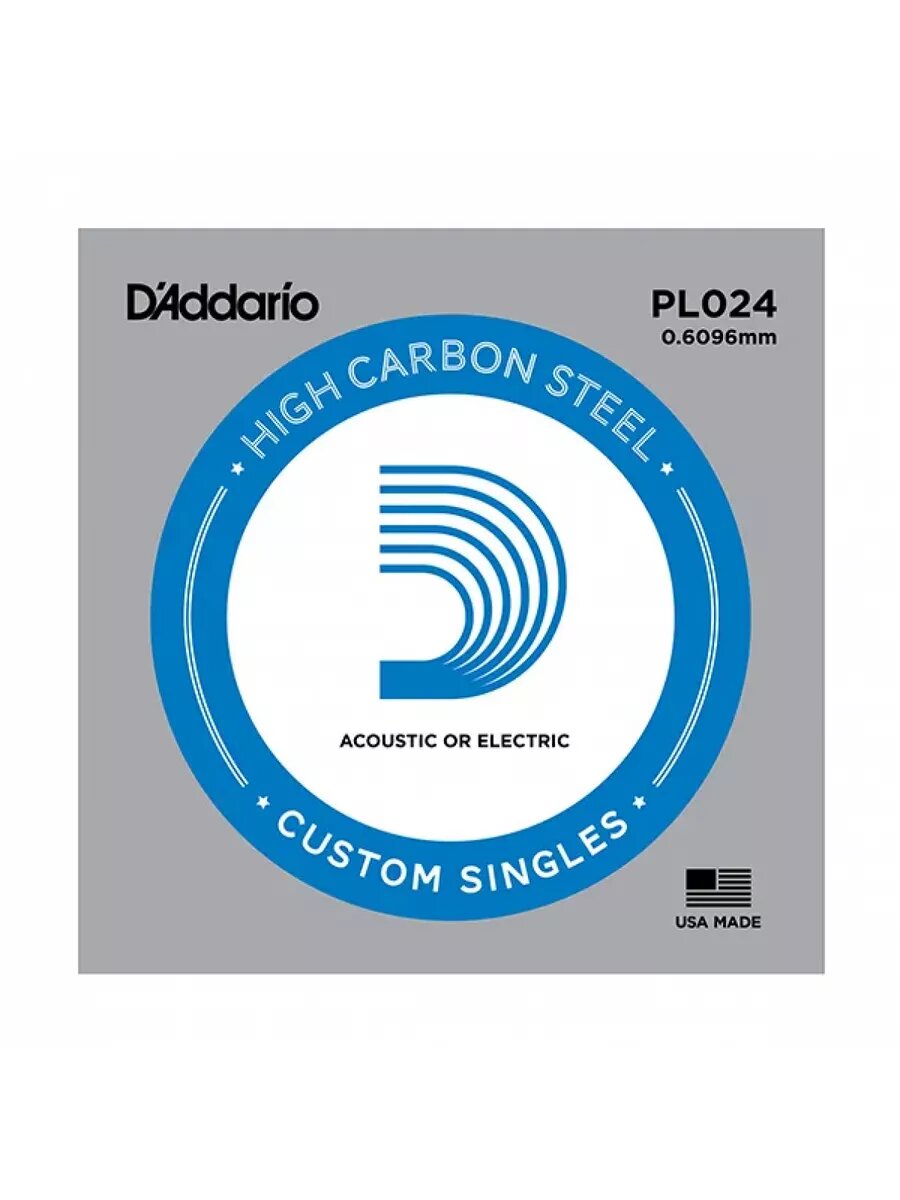 Plain Steel Отдельная струна без обмотки сталь .024 PL024