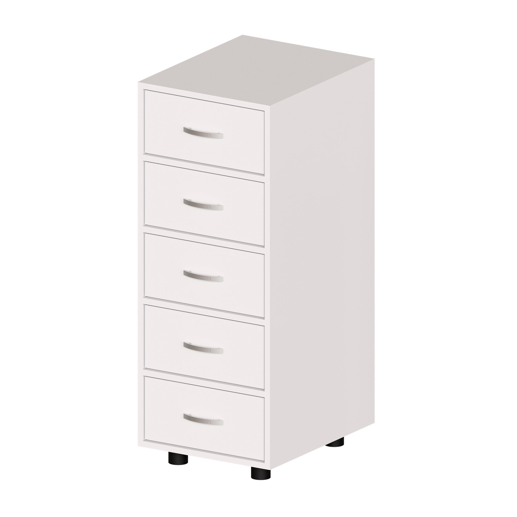 Комод СитиМебель-7 Ширина 40 см, Глубина 50 см, Высота 103 см, цвет: белый