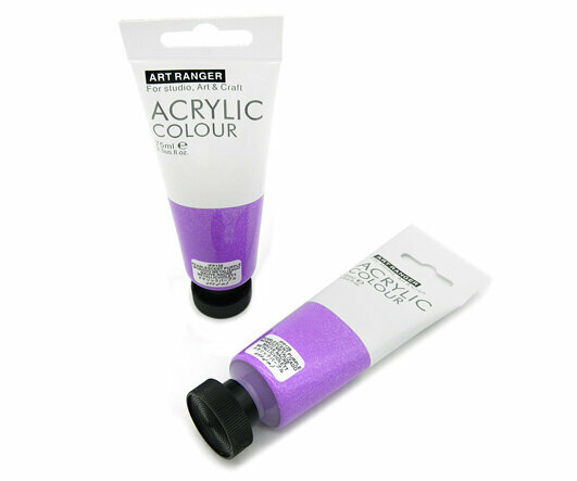 Краска акриловая 75 мл. Фиолетовая Перламутр CE-180 в пластиковой тубе с европодвесом №126 MAGI-WAP