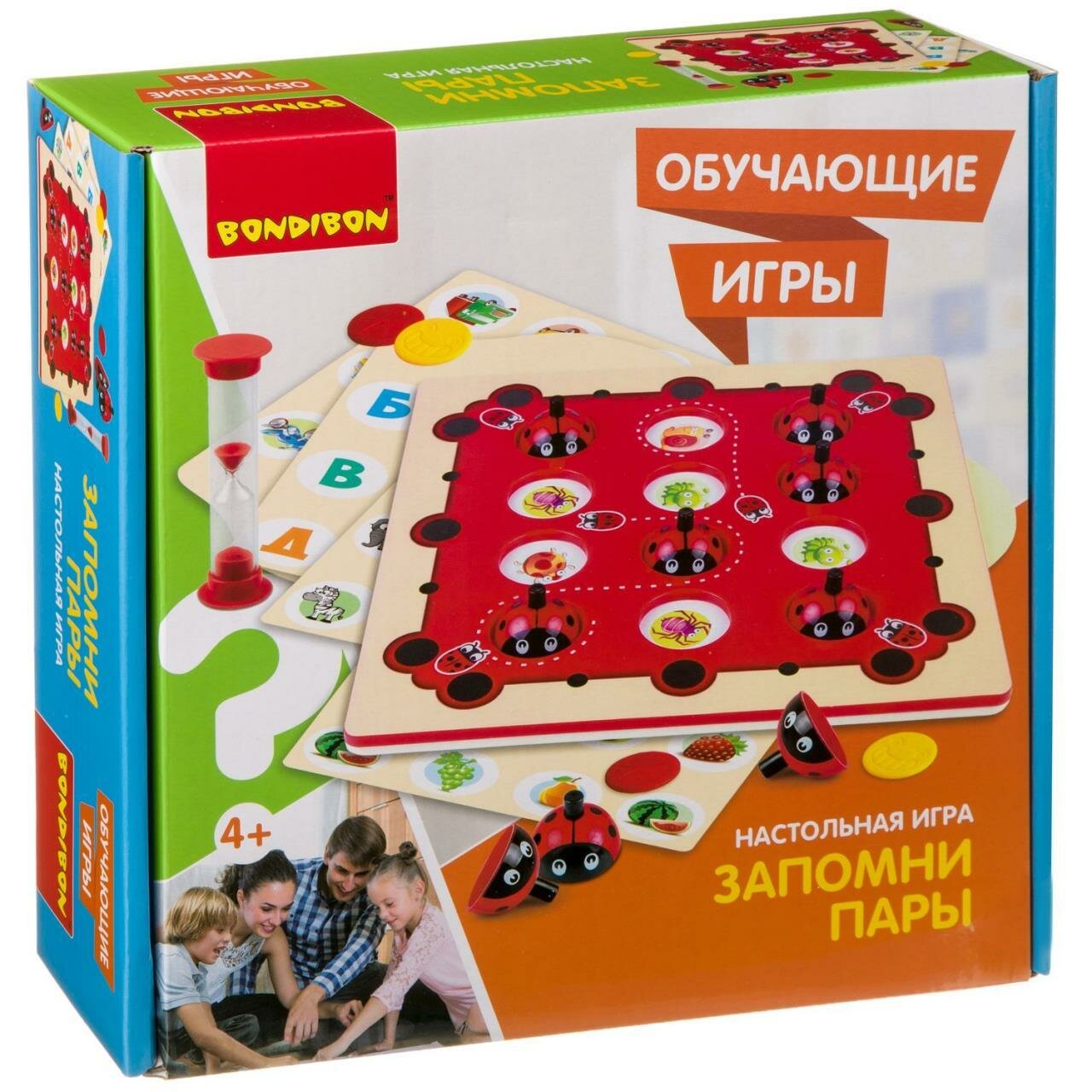 Обучающие игры Bondibon Настольная игра "запомни пары", BOX 25,5x6,5x25,5 см