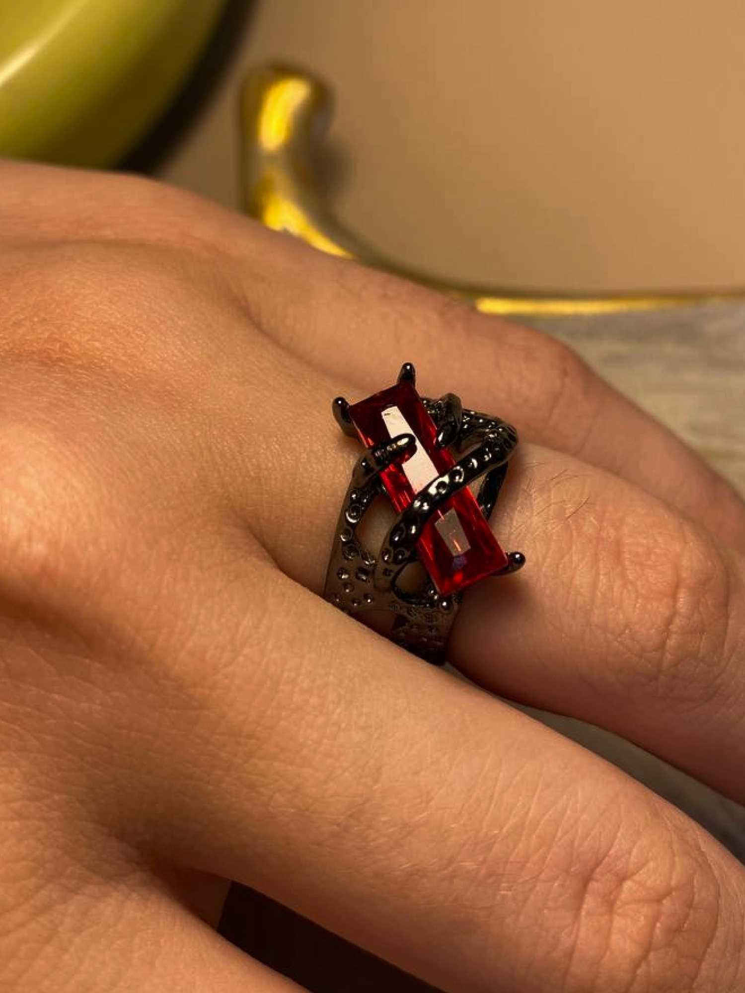 Кольцо, искусственный камень