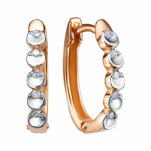 Серьги, красное золото, 585 проба, бриллиант