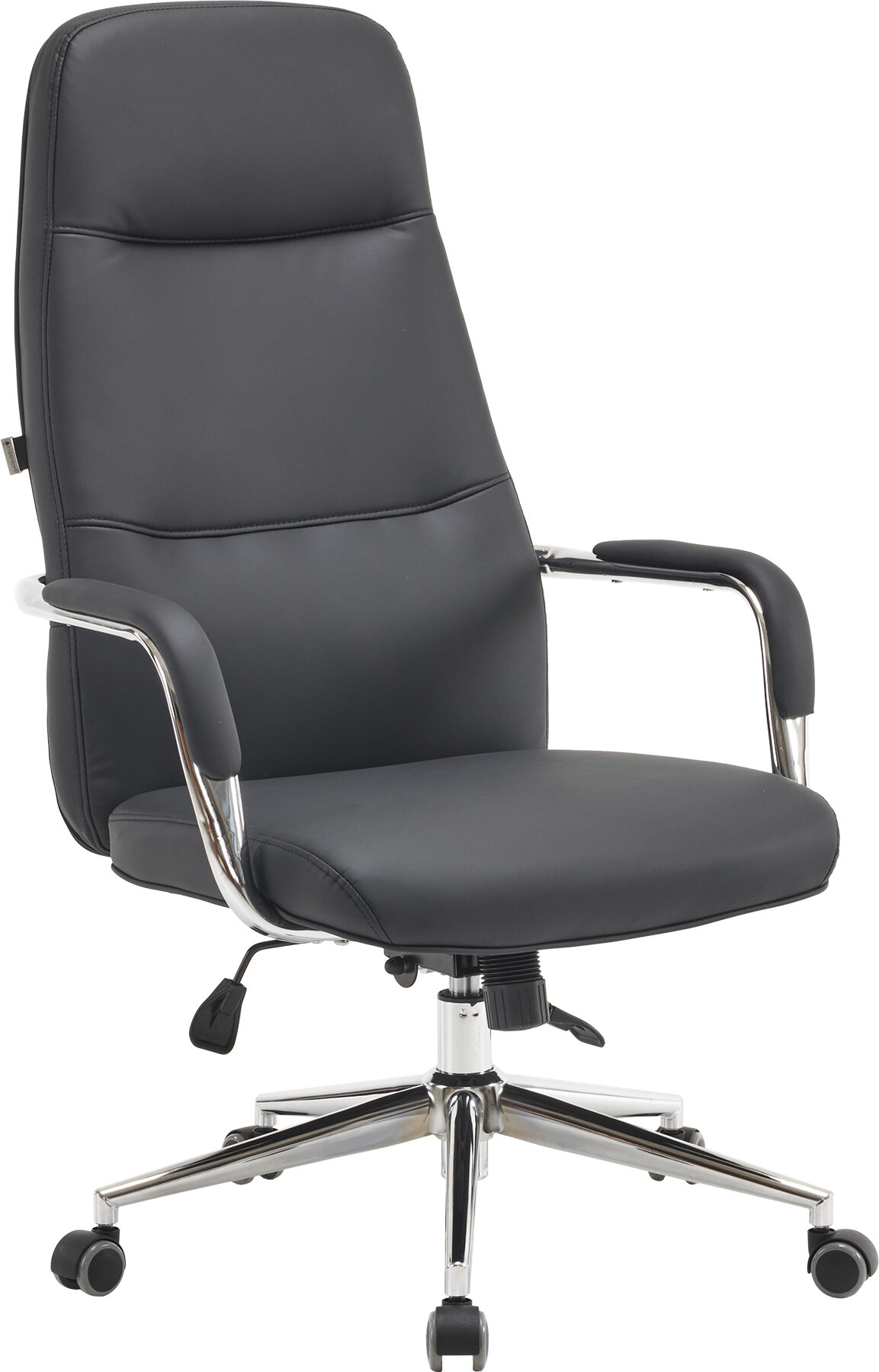 Кресло руководителя Vesta Everprof черный, хромированный, экокожа, металл, мягкое сиденье, с подлокотниками