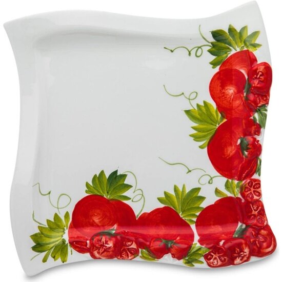 Блюдо квадратное Edelweiss Томаты 20х20 см, керамика EDW-8005T