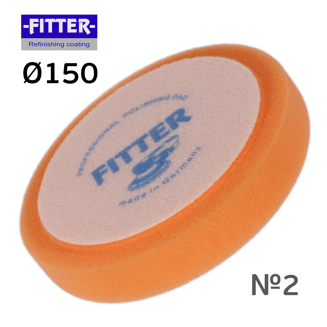 Полировальник Fitter 150мм оранжевый (средней жесткости; липучка) поролоновый для полировки авто