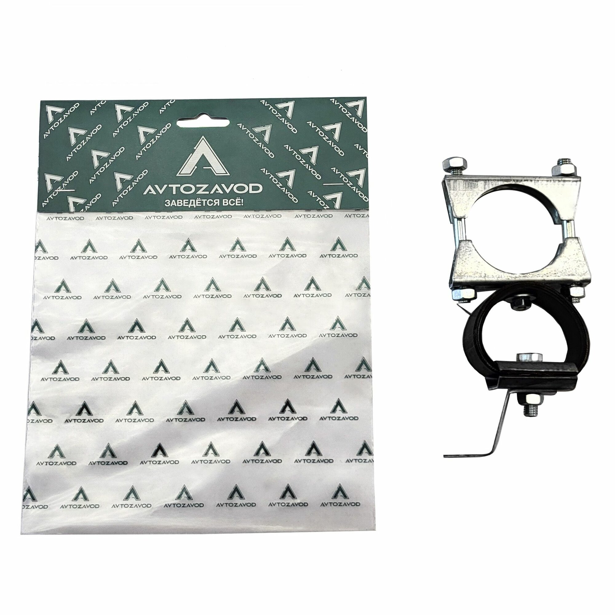 Хомут подвески выпускной трубы резонатора для а/м УАЗ 469 (задний) двойной, со скобой