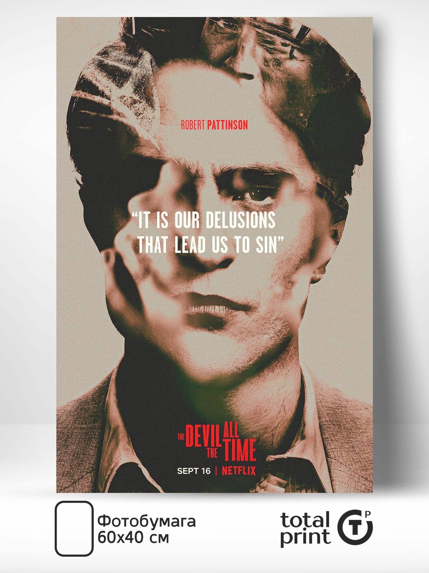 TotalPrint Постер для интерьера по фильму, 60х40см, Дьявол всегда здесь