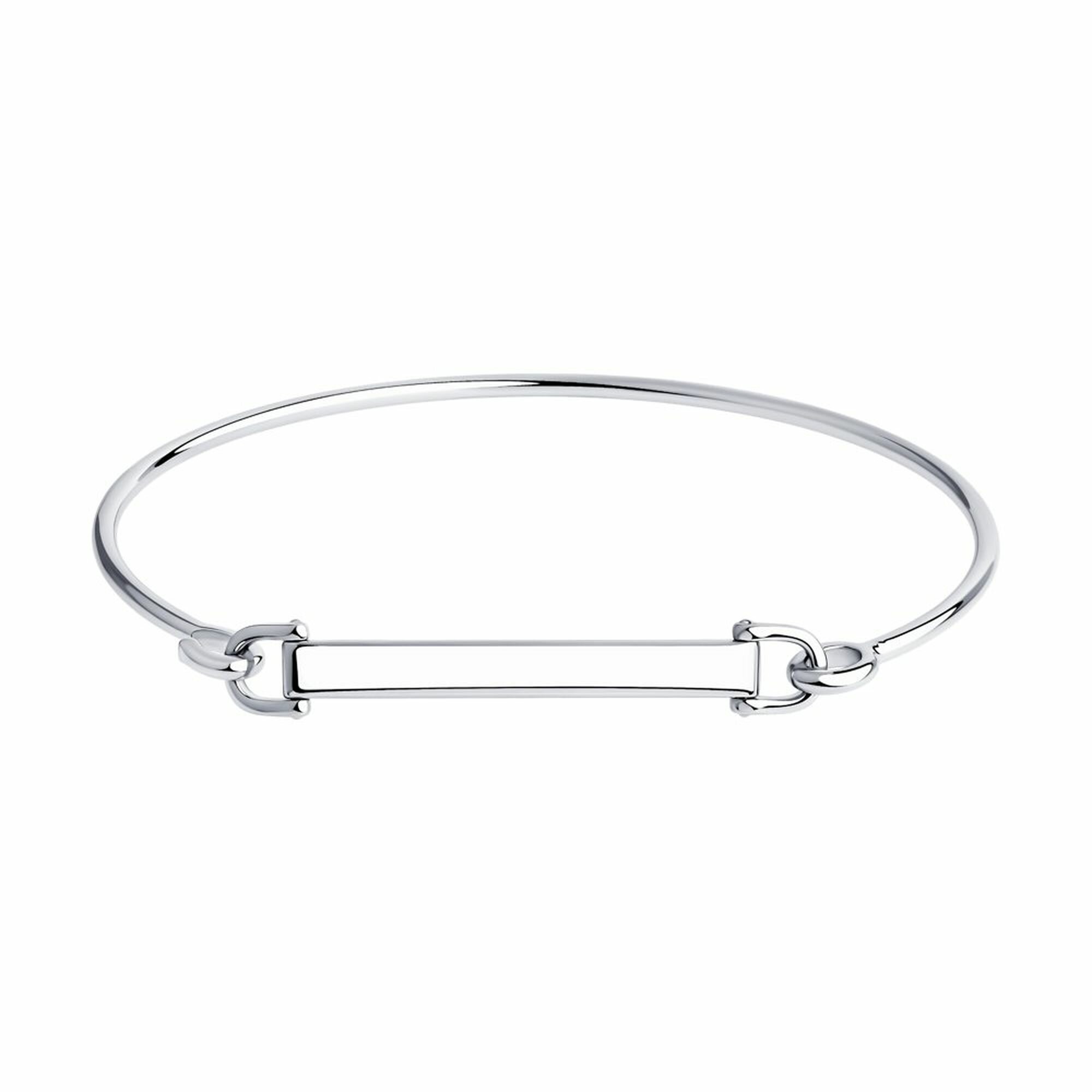 Жесткий браслет, серебро, 925 проба, родирование