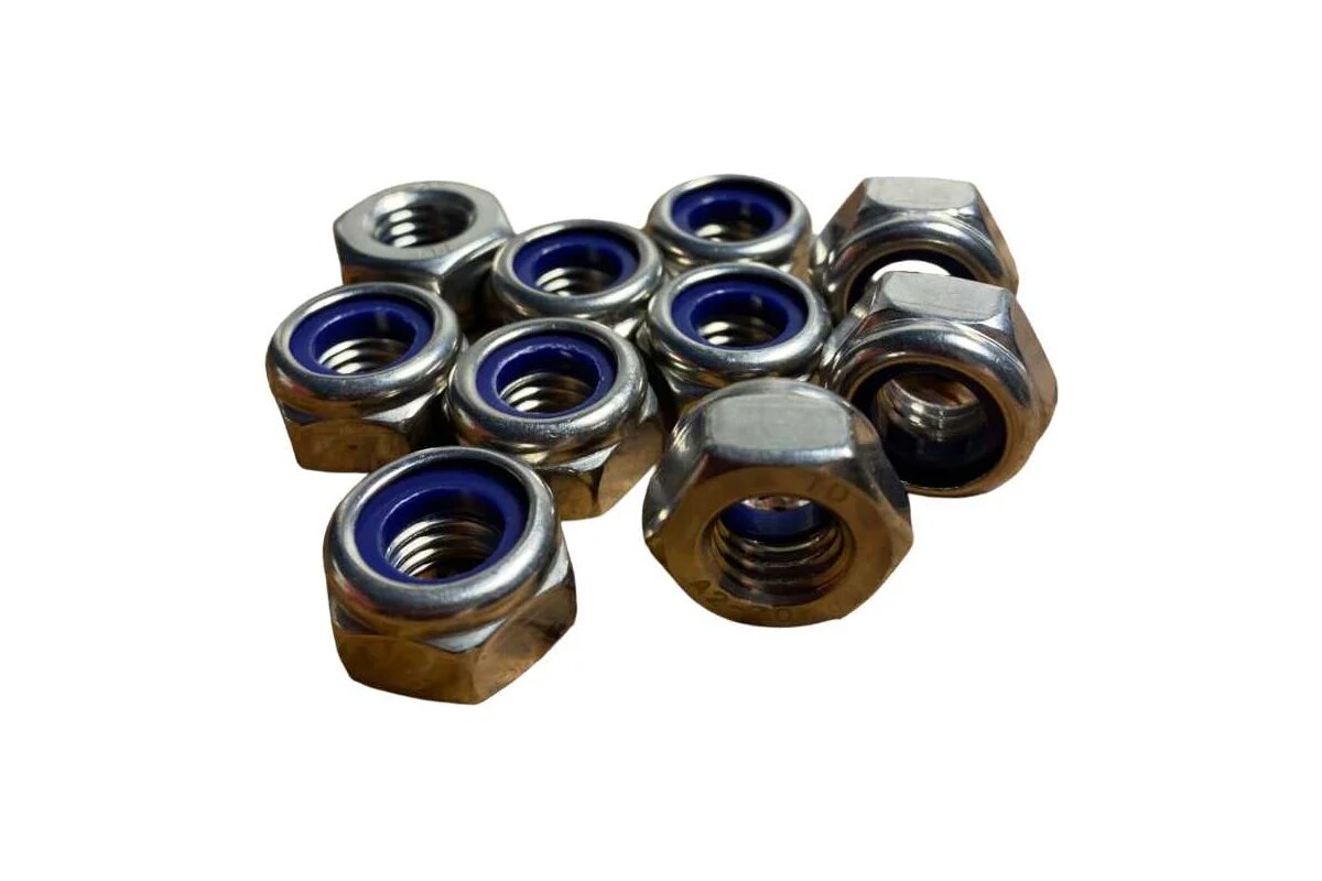 23 болта Гайка со стоп кольцом М4 нержавеющая, DIN985, 10шт. АС3C00040093G07