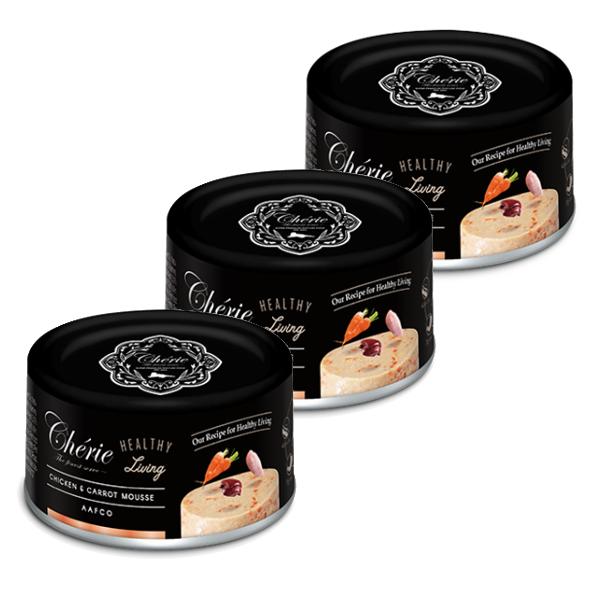 PETTRIC Консервы Cherie Healthy Living мусс из курицы С морковью 80г*3шт