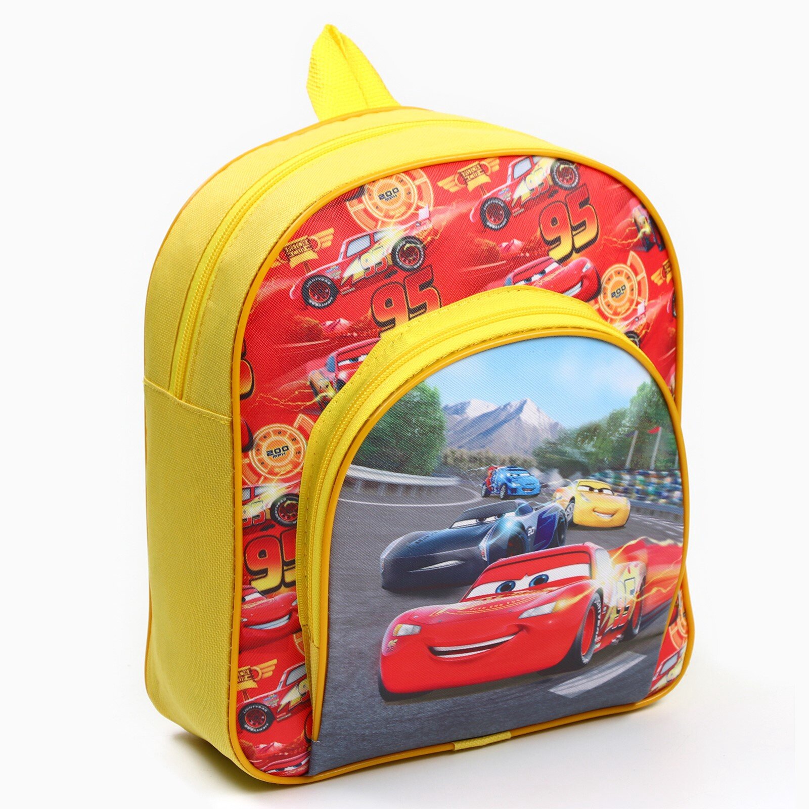 Рюкзак детский для девочки с карманом, 25×24×9 см, Тачки, 10500632