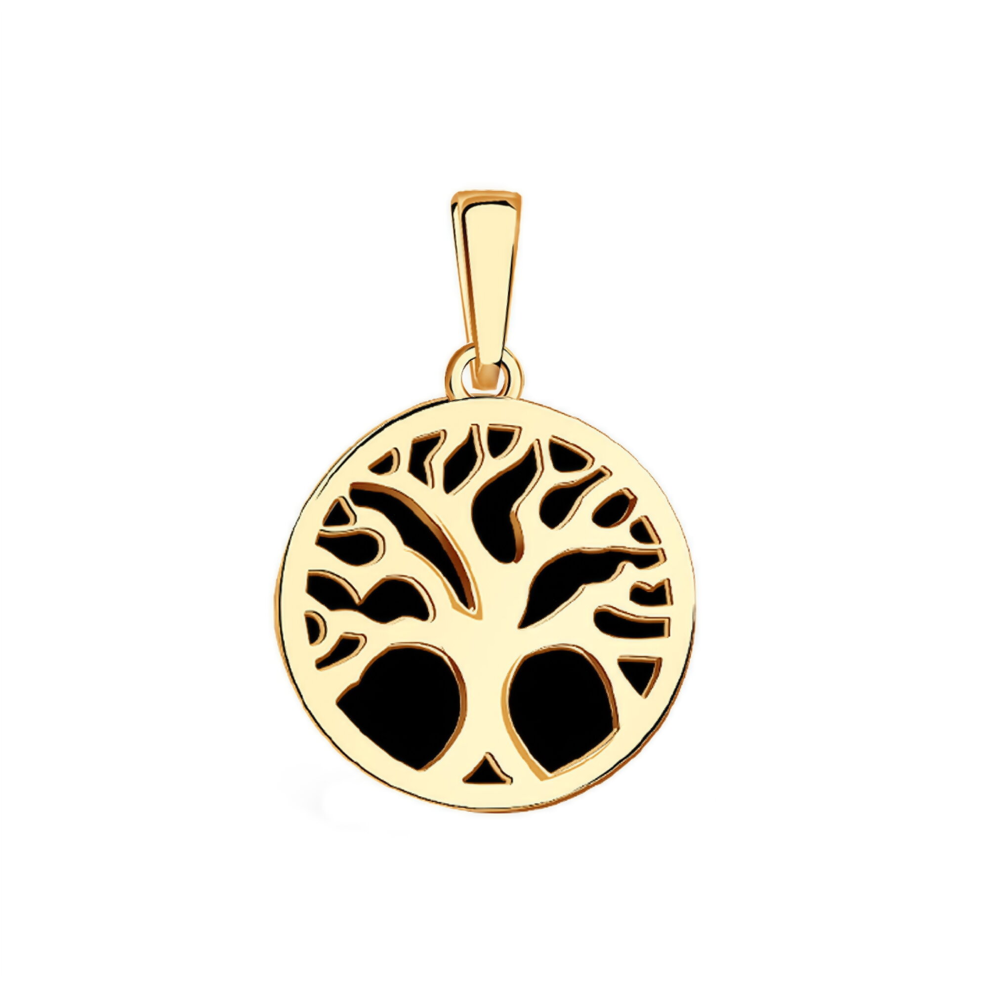 Подвеска, красное золото, 585 проба, оникс