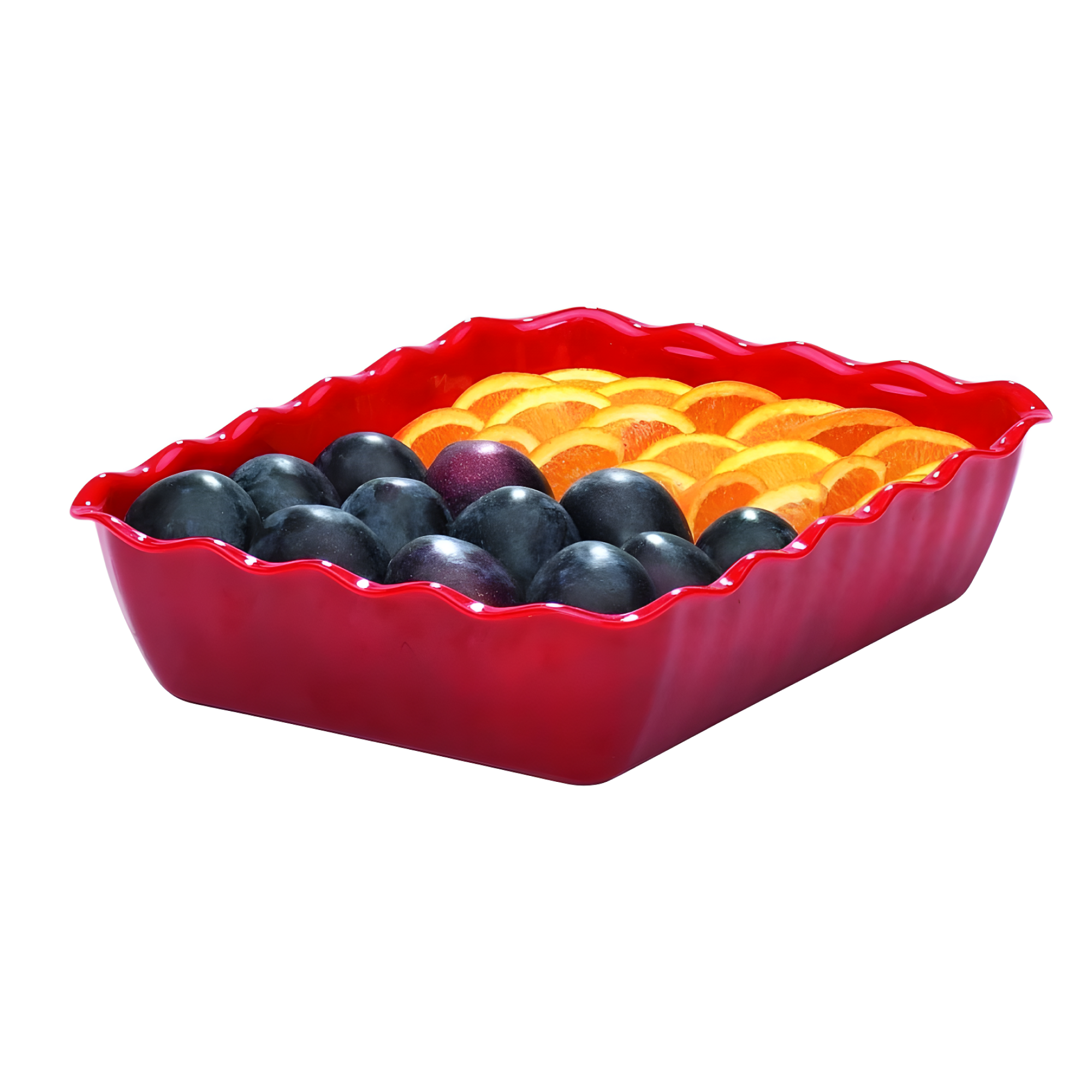 Салатник красный CAMBRO DC10404 с декоративными бортами, 26,5х33,5х8 см, 2 шт