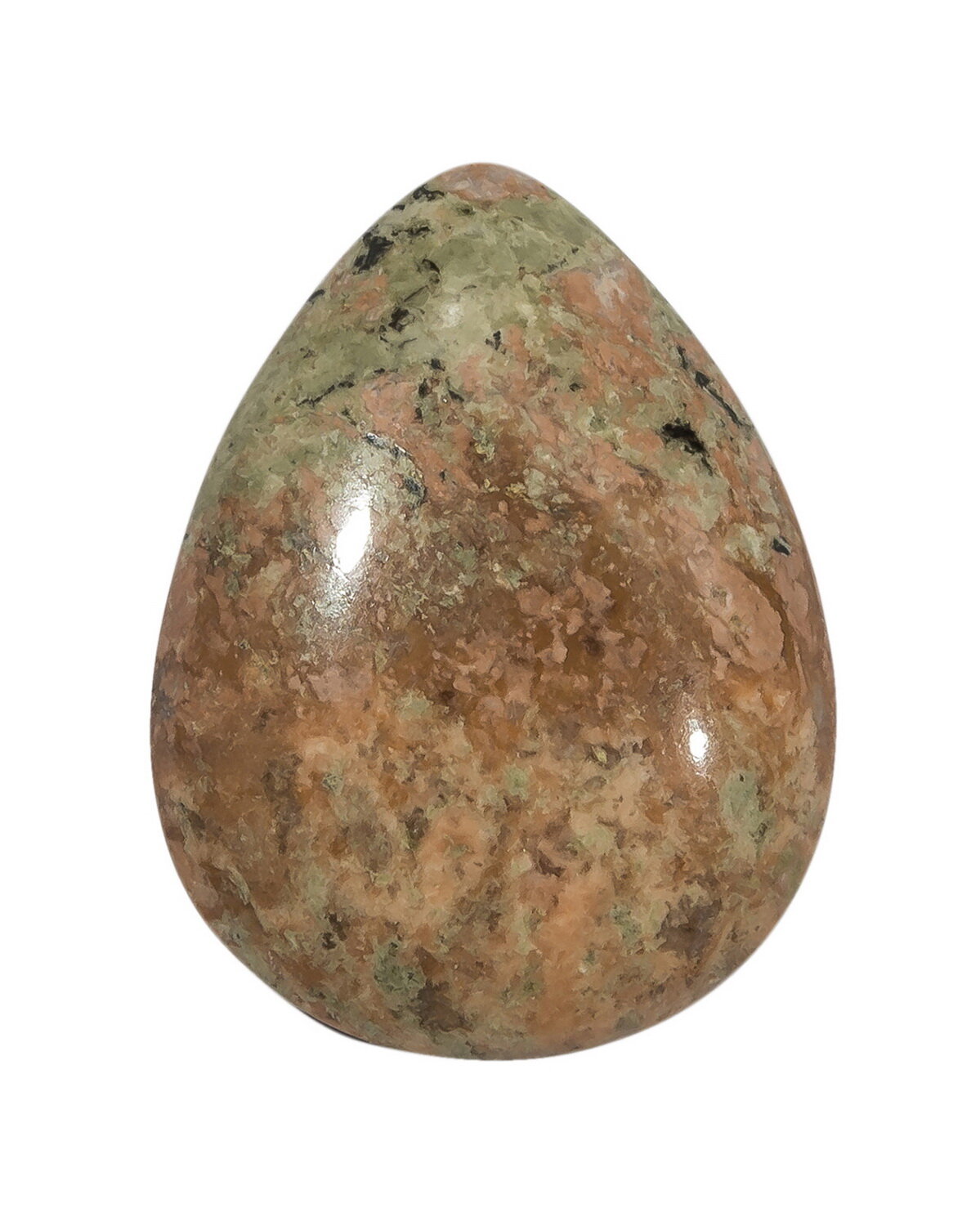 Кабошон Унакит, размер: 34х26х6 мм, натуральный минерал.