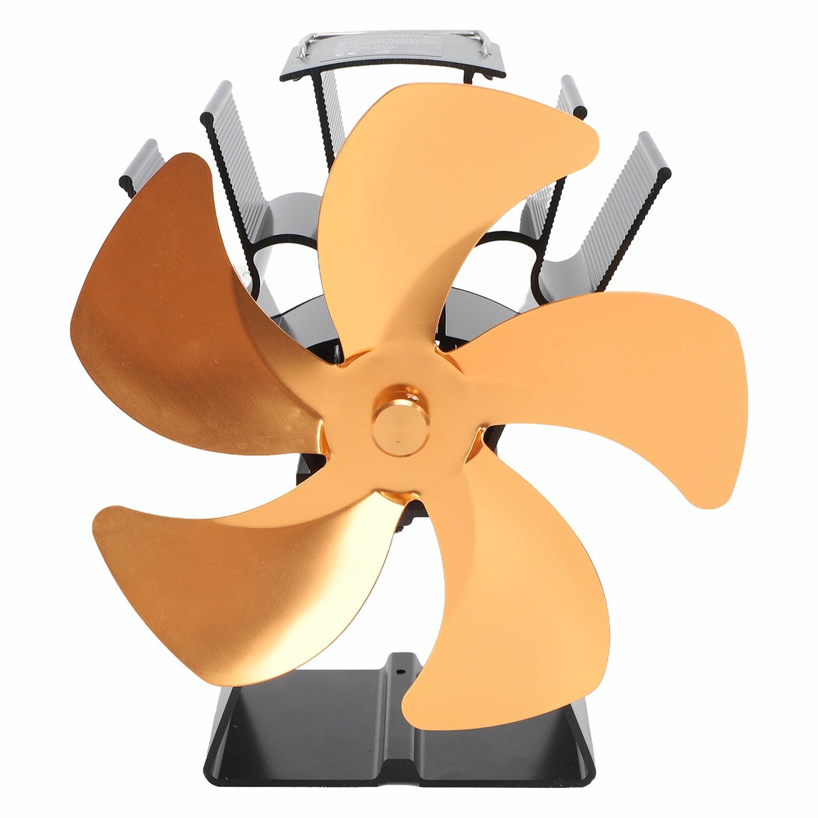 5-лопастной портативный вентилятор с трапециевидным основанием (золотой)