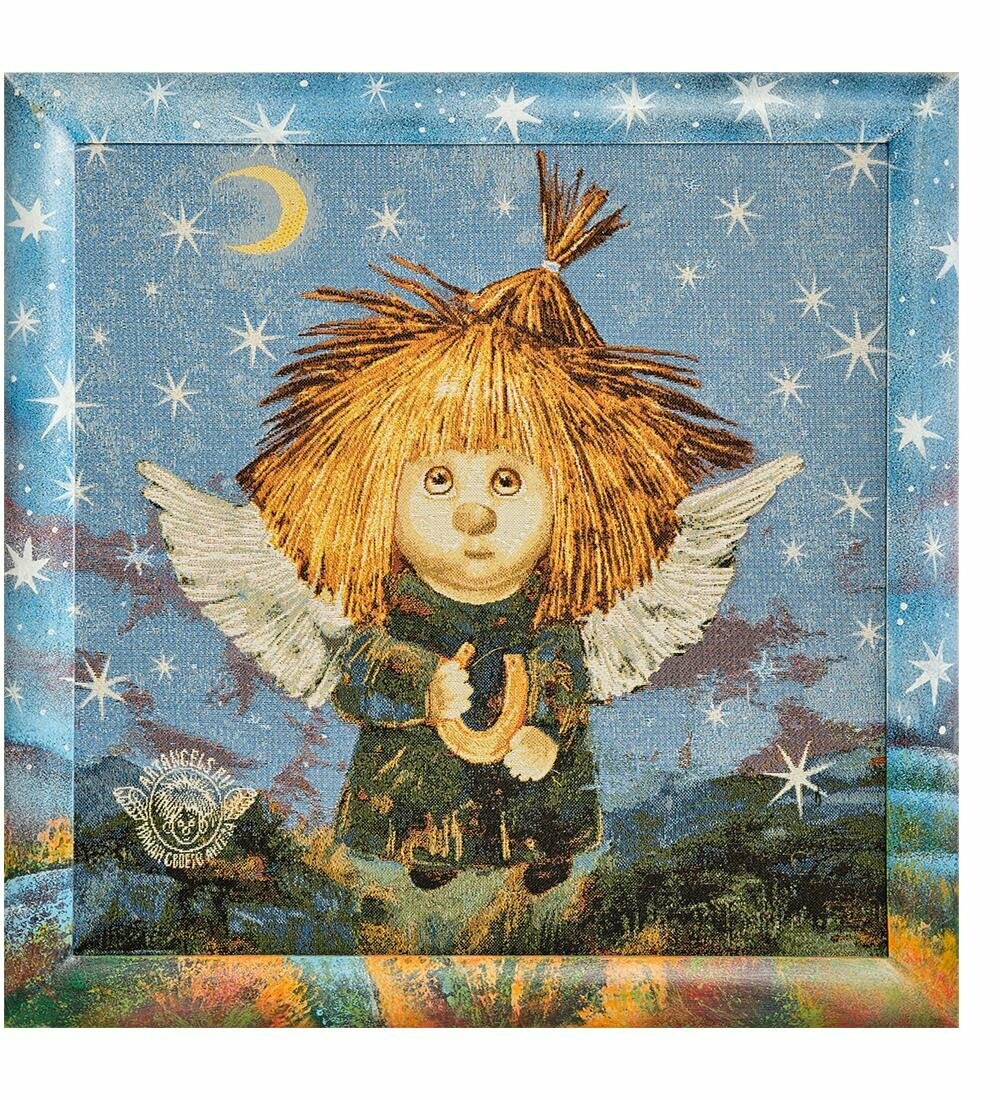 Гобелен в расписной раме Ангел дарящий удачу 45х45 A2174348 Artangels, Гобелен, дерево