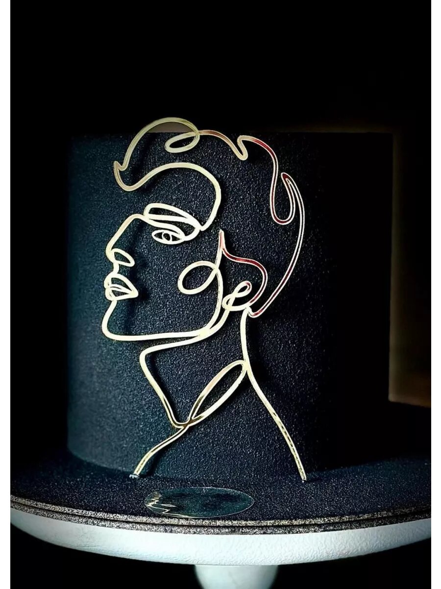 Топпер для торта Силует Мужской декор кондитерский