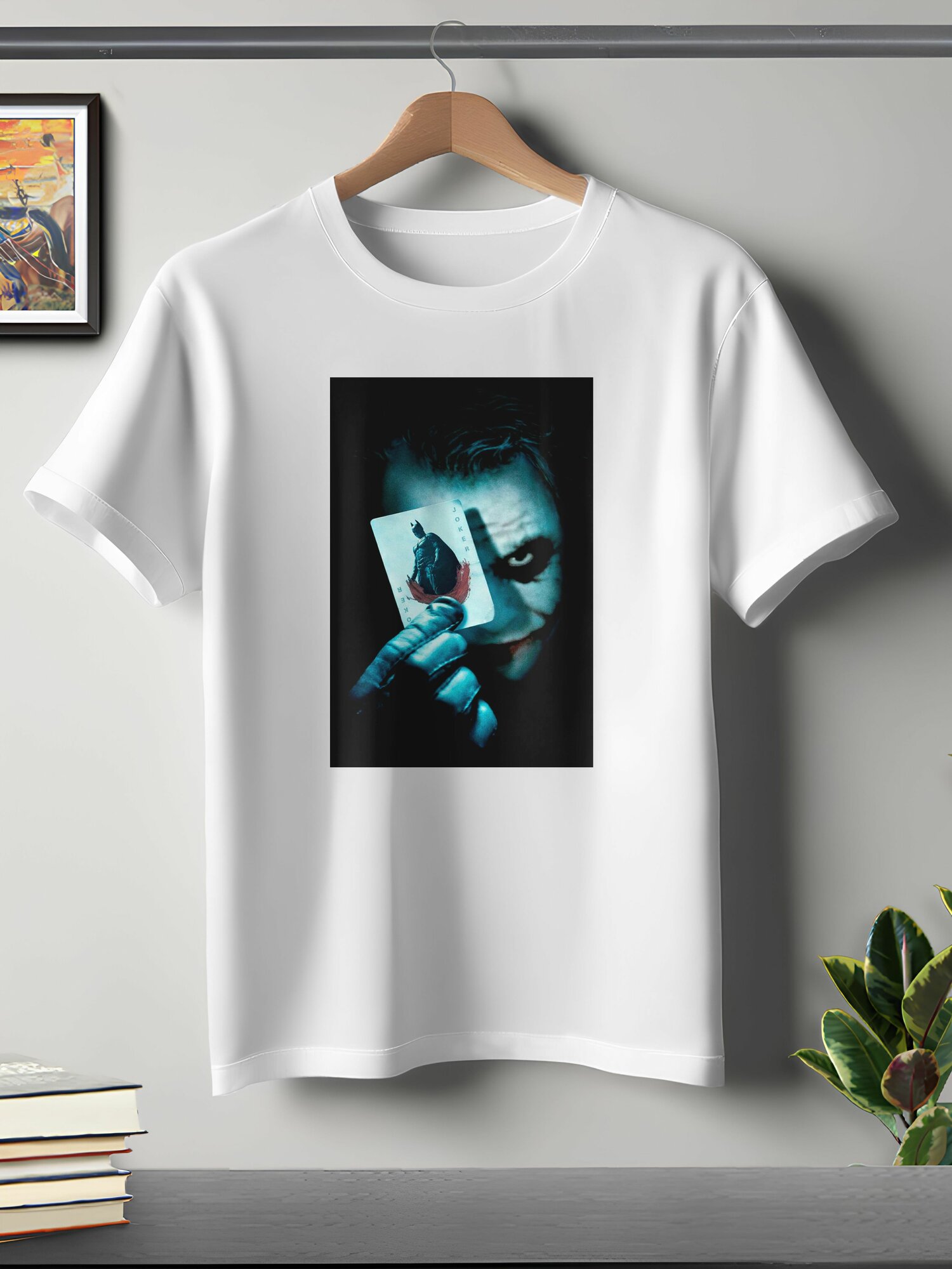 Футболка ONEQ унисекс 52-54 (XXL) размер с принтом Джокер, белая