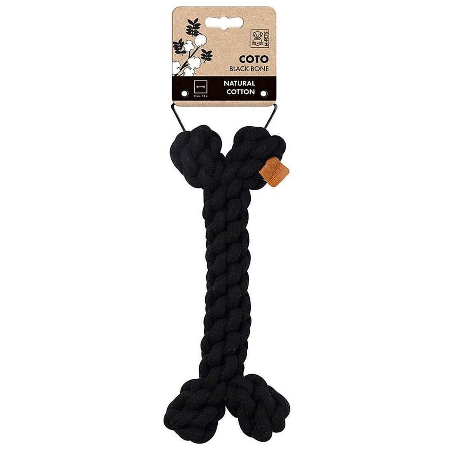 M-PETS Игрушка для собак хлопковая черная косточка 30см