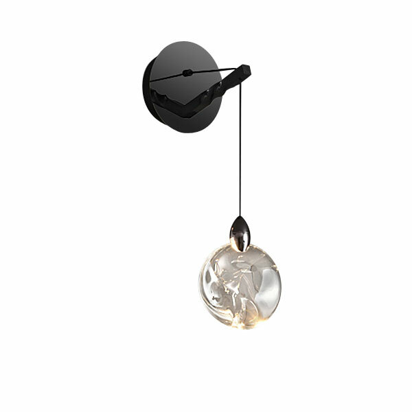 Настенный светильник Delight Collection Colvin MT9176-1WB pearl black, Прозрачный/Черный, LED, 1 x 3 Вт.