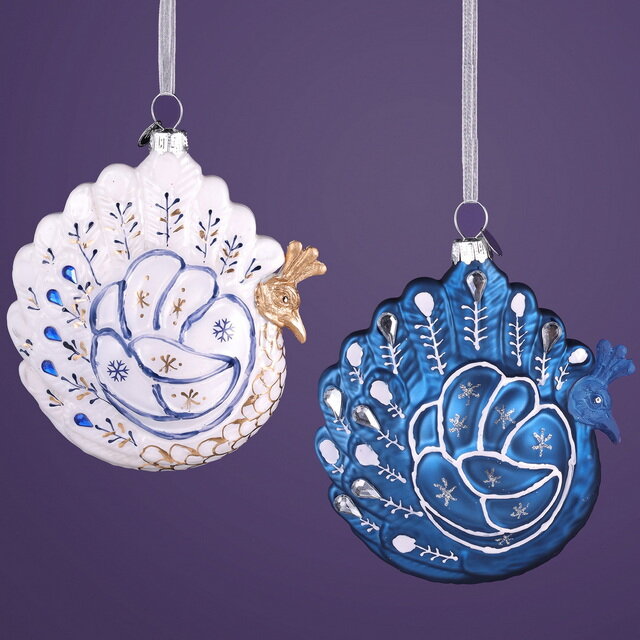 Елочные игрушки Птица Счастья 18 см, 2 шт, подарочная коробка, стекло, Winter Deco, 4060405-wd