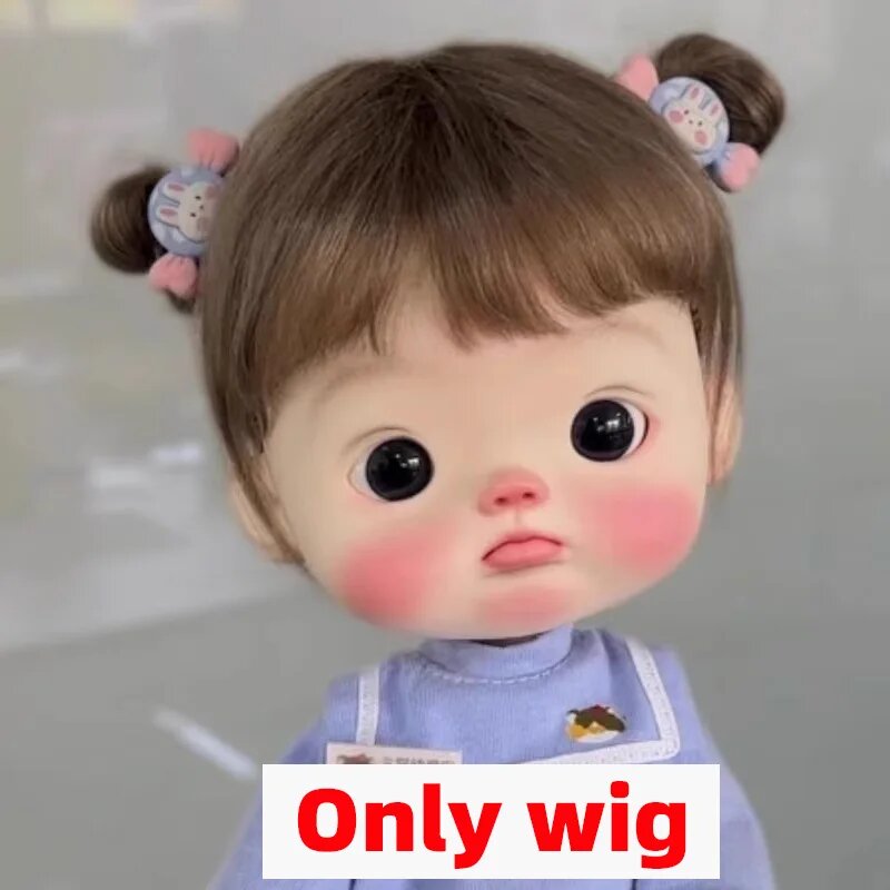 Парик BJD Qbaby Blyth Amydoll, милая мягкая челка, хвост с длинными волосами для куклы с большой головой, куклы, игрушки, аксессуары для кукол, 10 дюймов