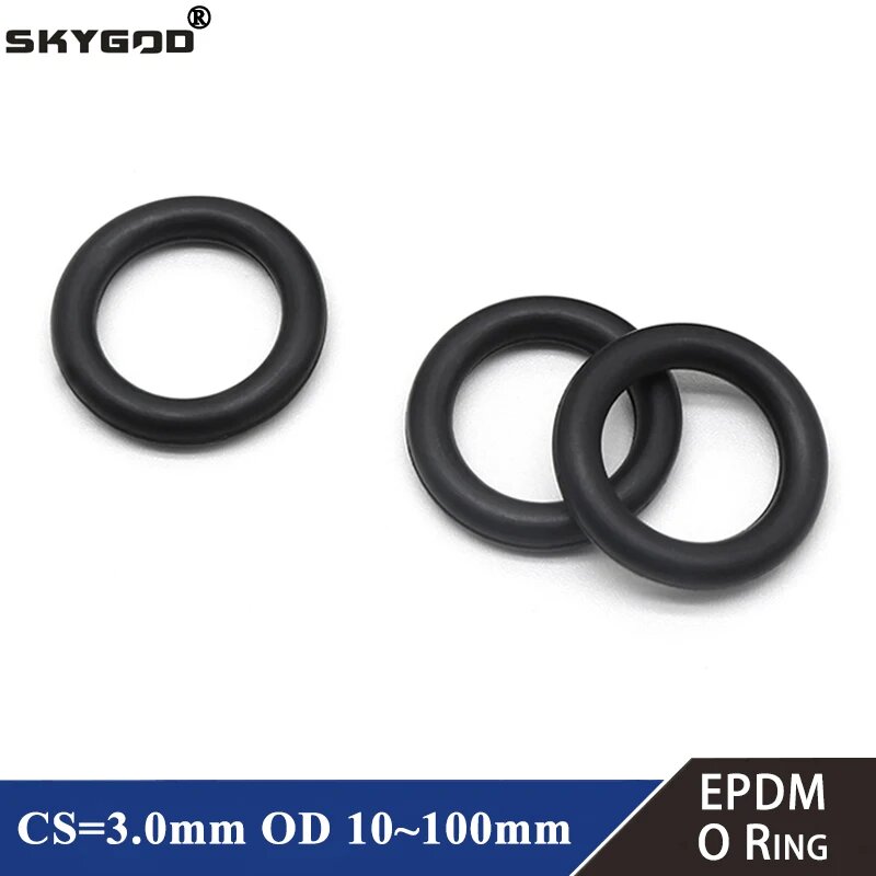 Черные уплотнительные кольца EPDM 3 мм OD 26mm ID 20mm, 10Pcs