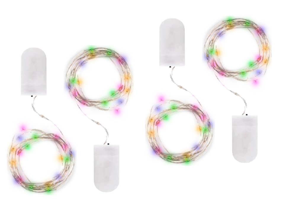 Гирлянда Фаzа / Фаза DC-G05-20MS4 роса, ПВХ, 20 световых точек мультицвет, IP20, длиной 2м, в упаковке 4шт. / новогодние украшения для декора дома