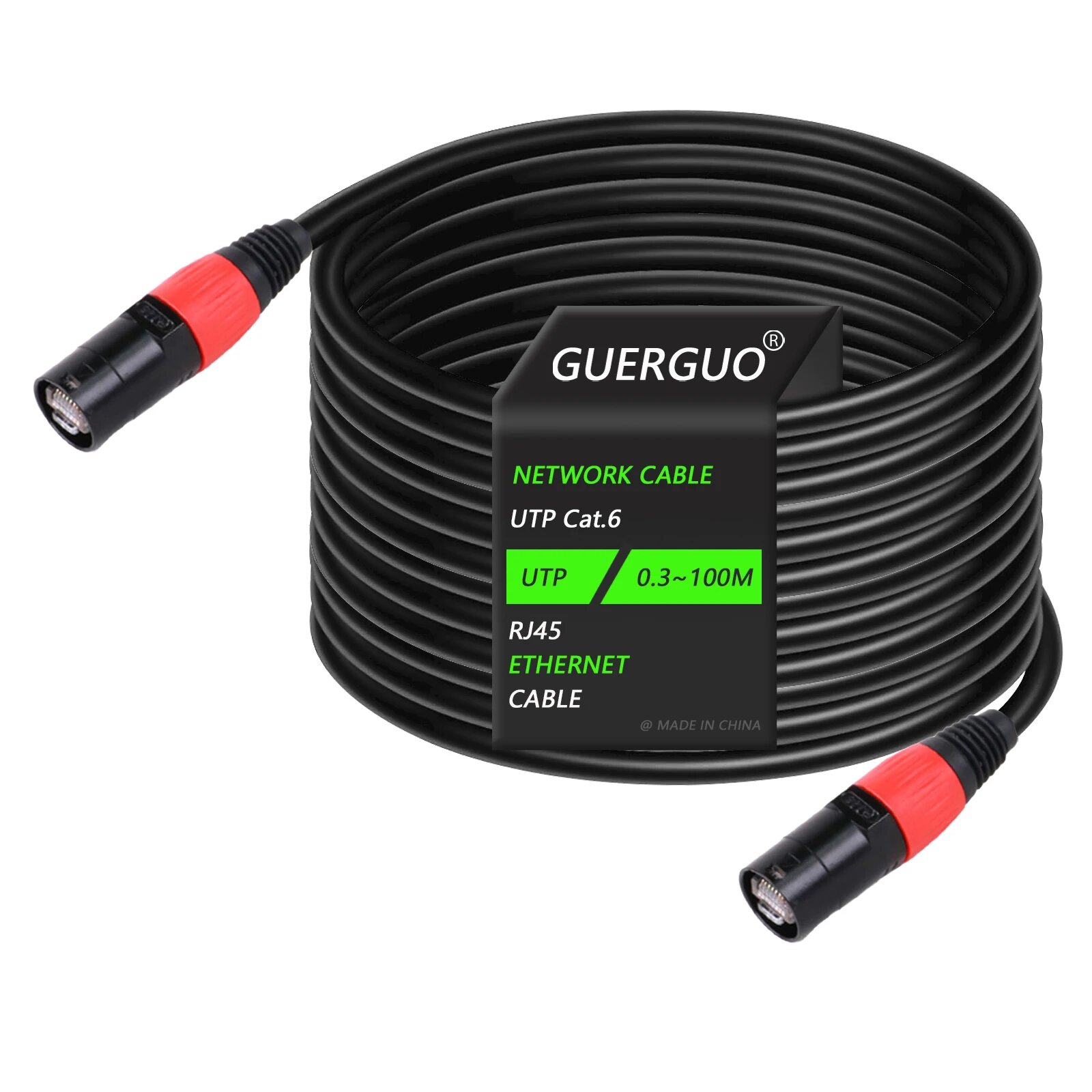 Кабель Ethernet CAT6, RJ45, 0.3-100 м, неоцинкованный CAT6-UTP-INDOOR, Red, 15M