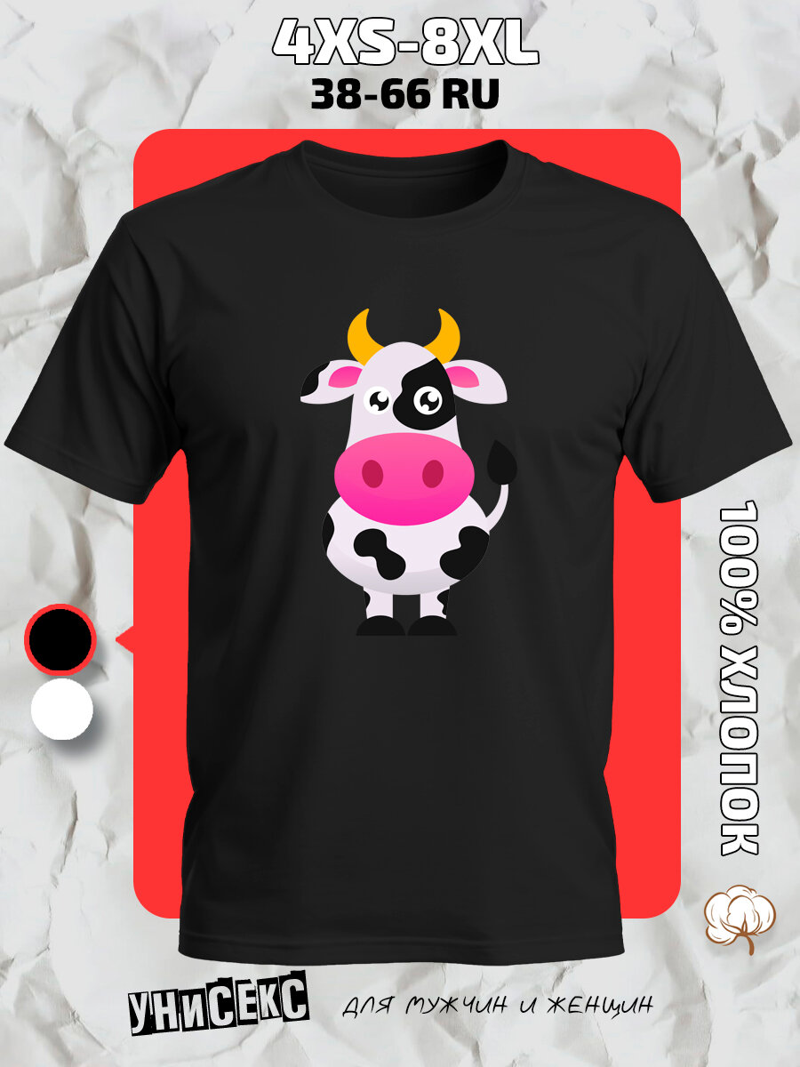 Футболка с принтом коровой